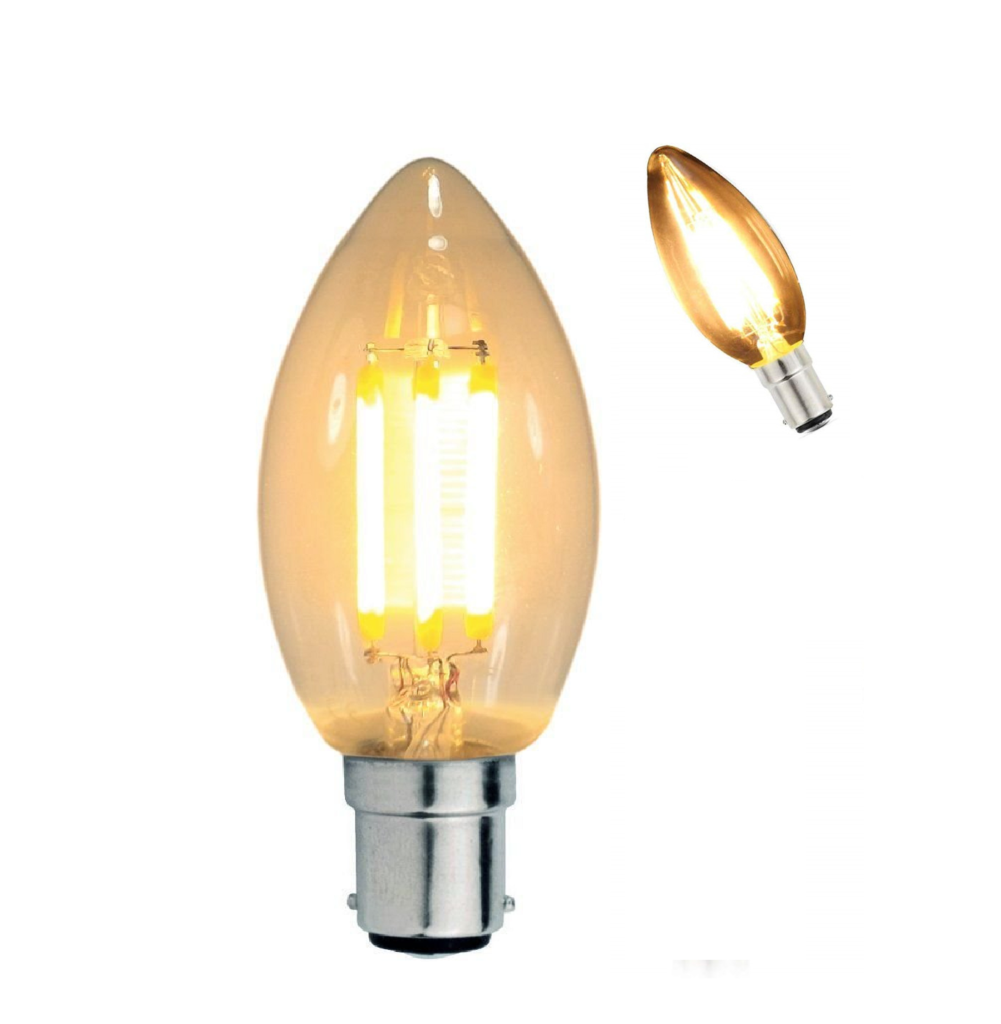4W Candle LED Warm White Bulb B22 Daylight PIN Type Dimmable - Barksdale