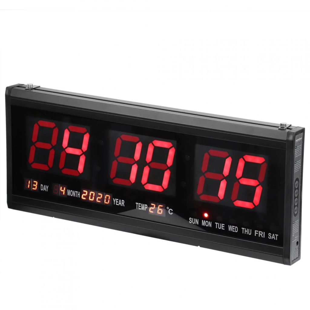 48CM Digital Led Red Large LED Digital Wall Clock Date Temperature ...