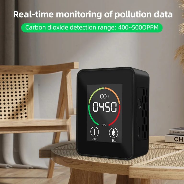 CO2 Alarm Air Digital Thermometer Humidity Quality Monitor Detector ...