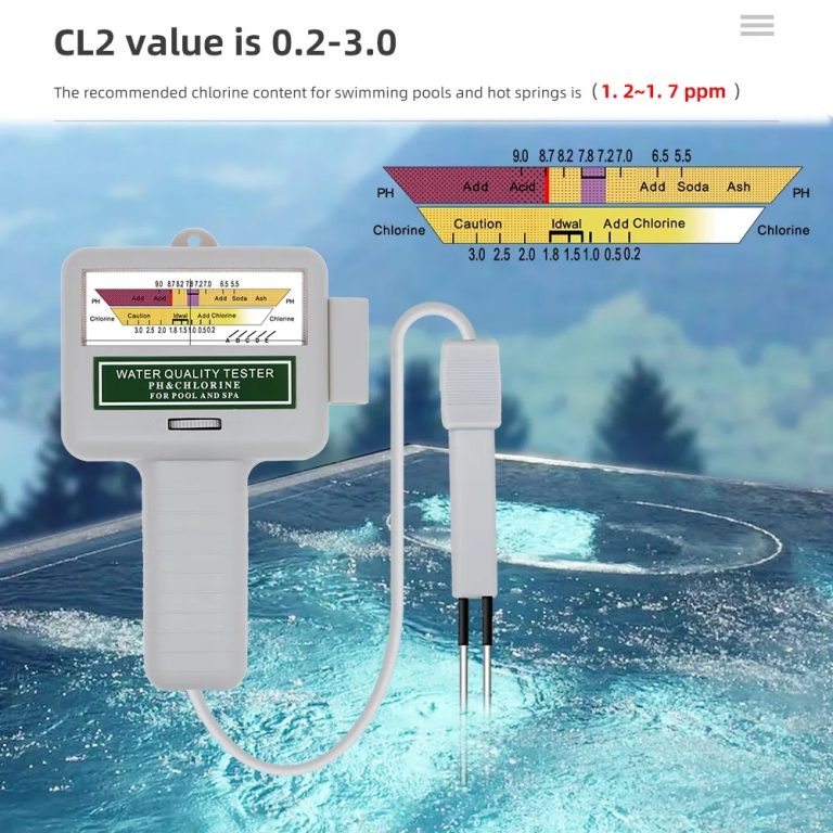 Pool Testing Water Quality Chlorine PH Meter Swimming Pool Aquarium ...