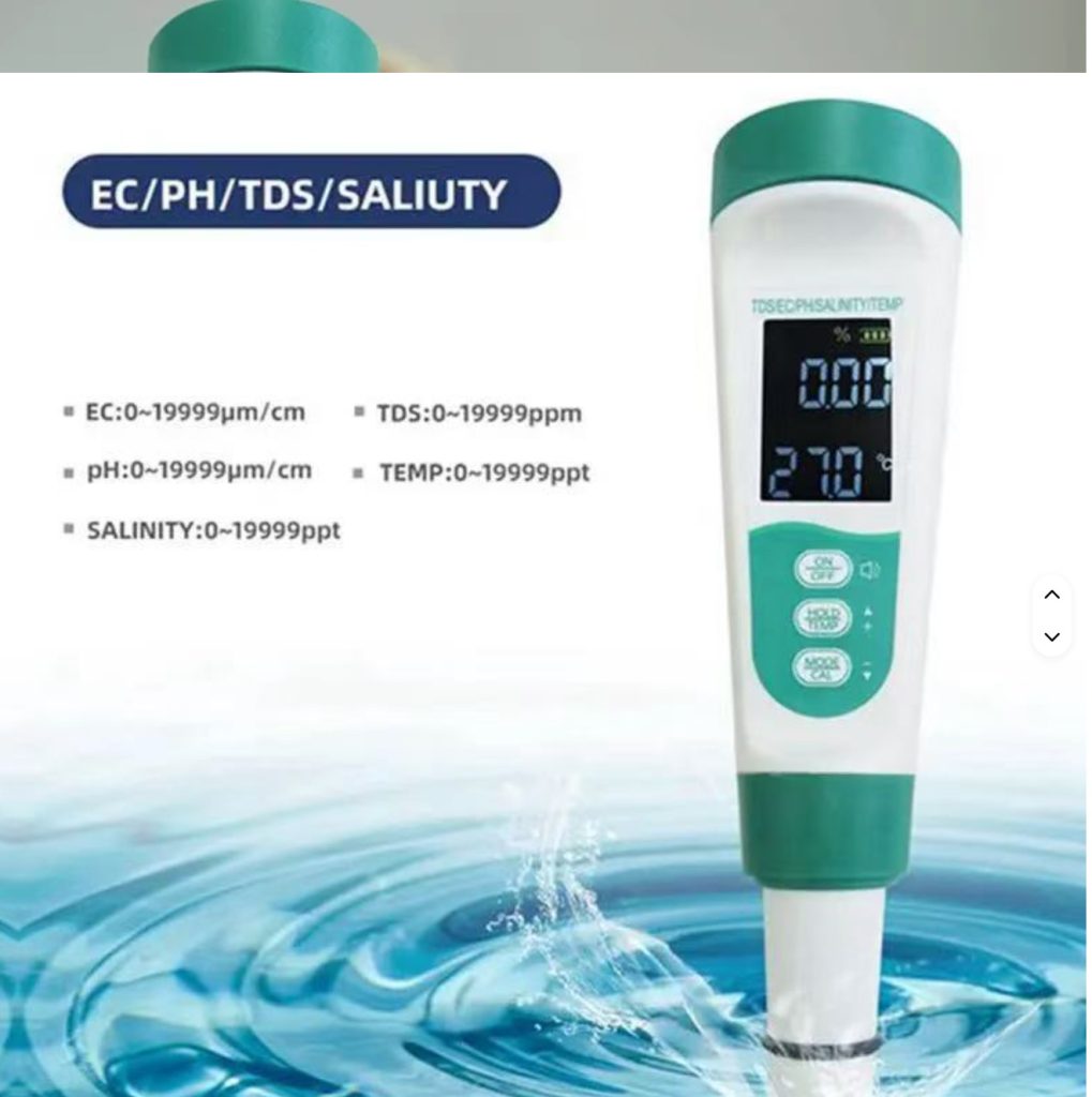 5 in 1 Digital PH TDS EC Meter Salinity Temperature Tester Acidity ...