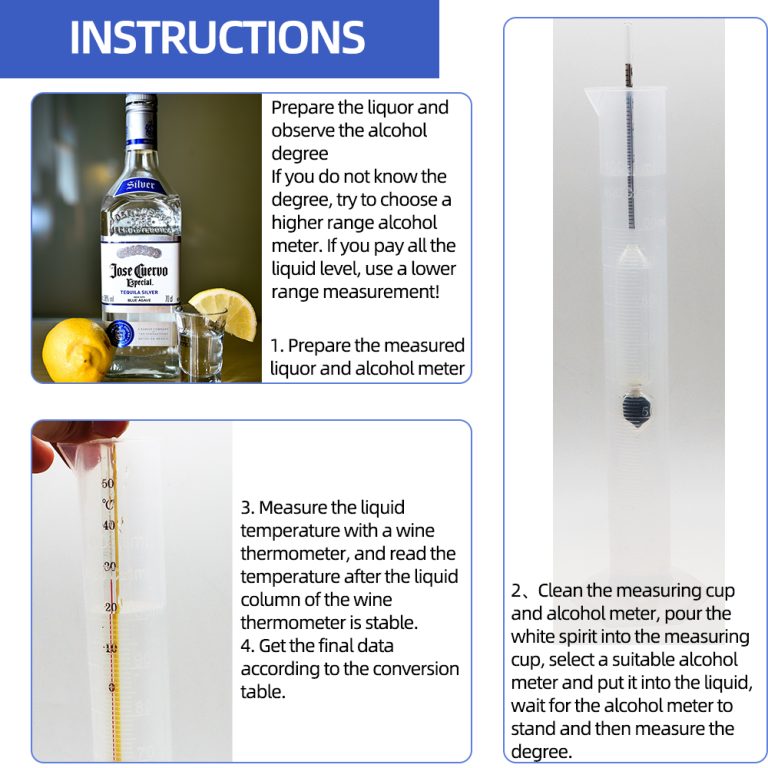 100 Set Professional Hydrometer Alcoholmeter - 3pcs Hydrometer ...