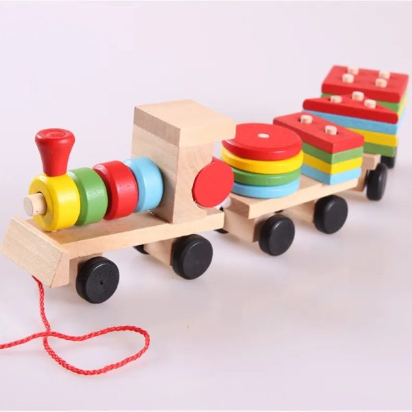 Toy Train Set Shapes Learning Kids Children Baby Wooden Car kids ...