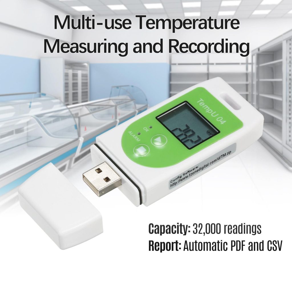 Data Logger USB Temperature Datalogger Reusable Multi-use Recorder with ...